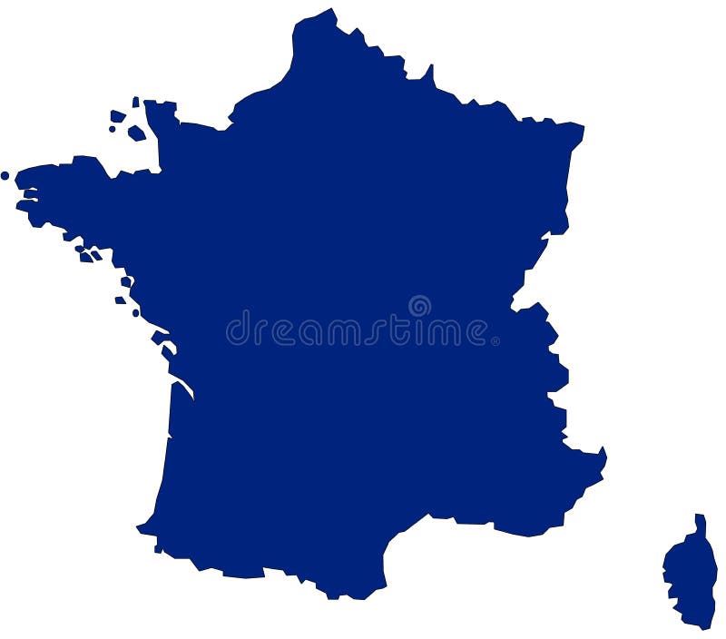 Map of France in blue stock illustration. Illustration of french ...