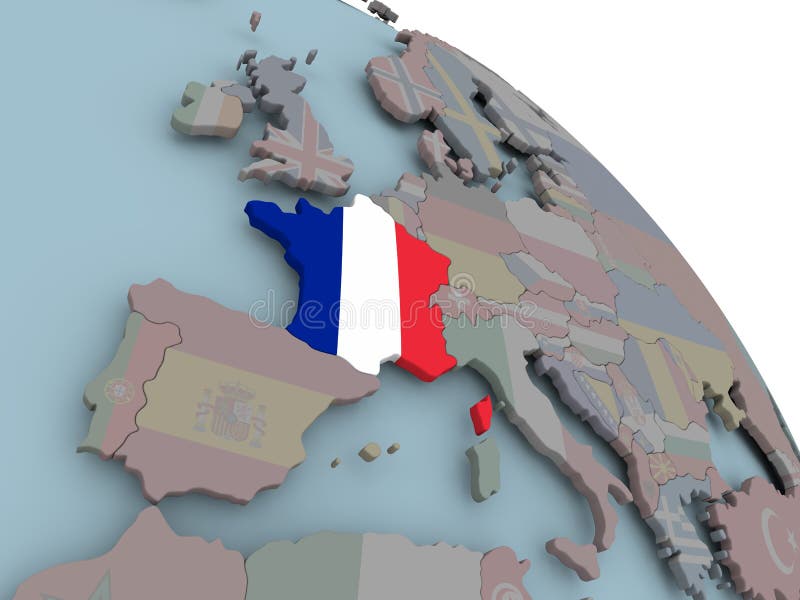 Map of France with flag stock illustration. Illustration of border ...
