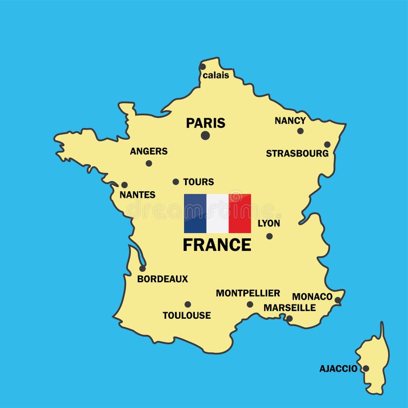 Map of France with Flag Vector Element Design Template Stock Vector ...