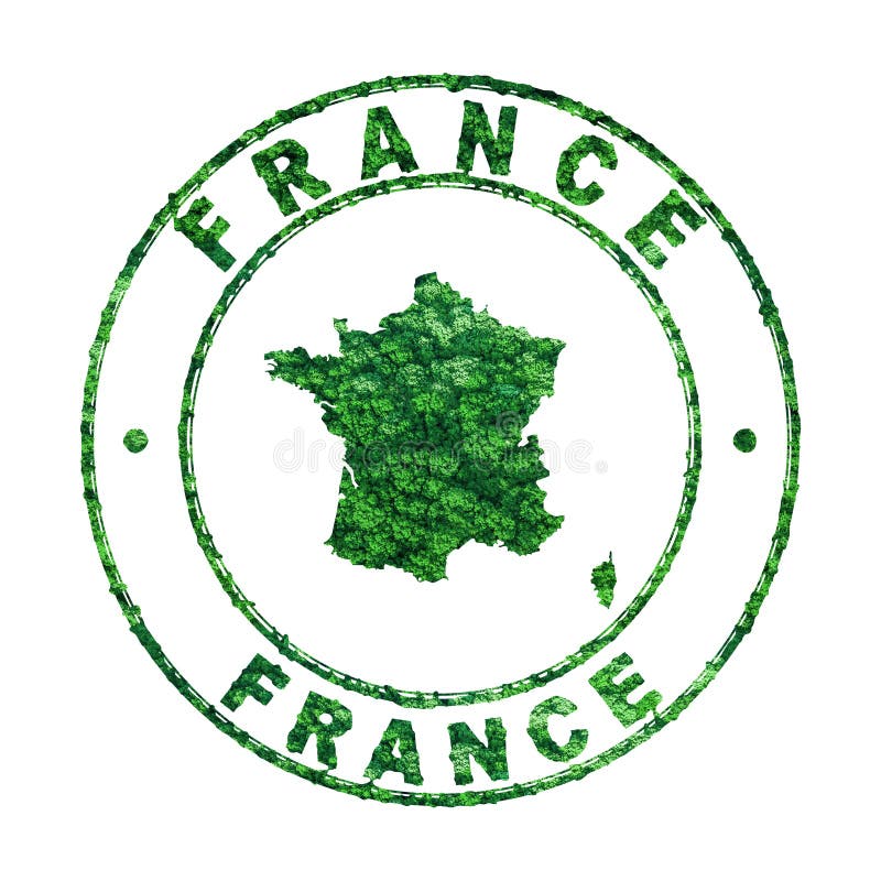 Map of France, Postal Stamp, Sustainable Development, CO2 Emission ...