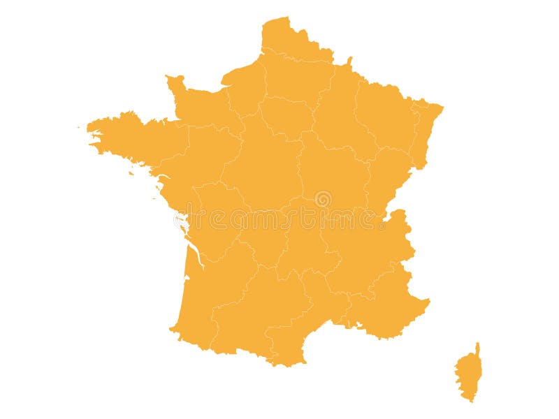 Map of France with Provinces Stock Vector - Illustration of gray ...