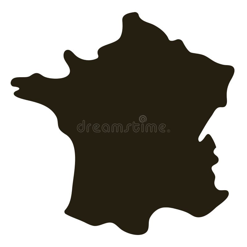 Map of France. Solid Simple Silhouette Map Vector Illustration Stock ...