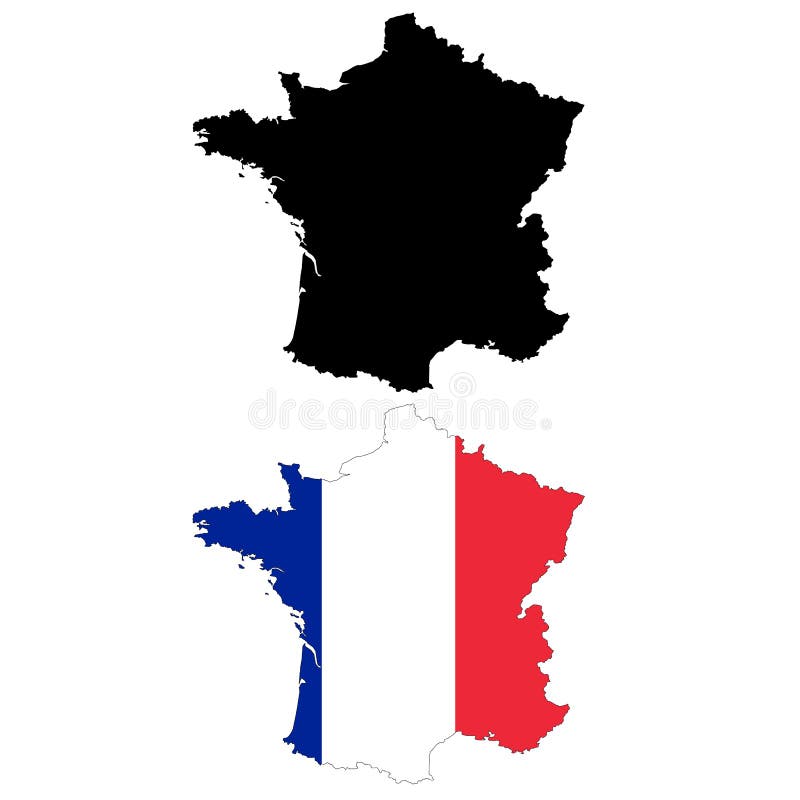 Map of France on White Background. France Map with Flag Sign. Flat ...