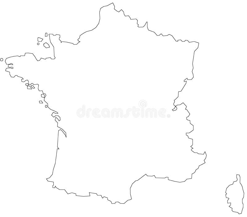 Map of France in white stock illustration. Illustration of patriotic ...