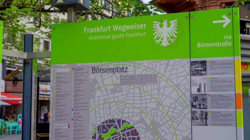 Map of Frankfurt at Stock Exchange Square - FRANKFURT, GERMANY - JULY ...