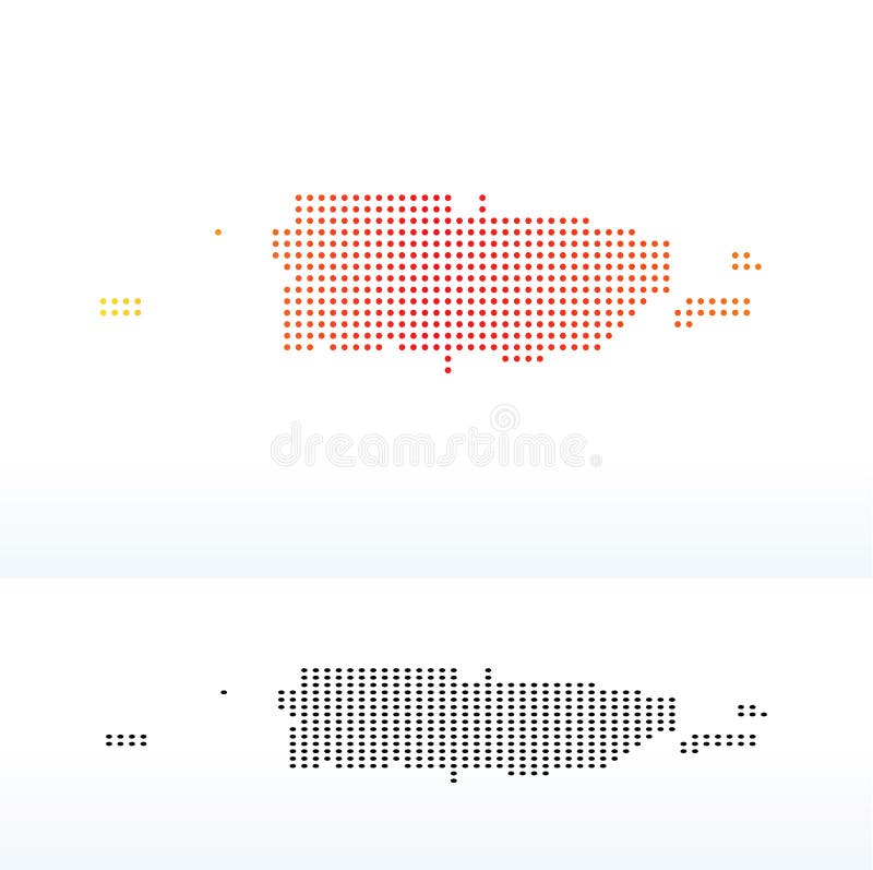 Map of Freely Associated State Puerto Rico with Dot Pattern Stock ...