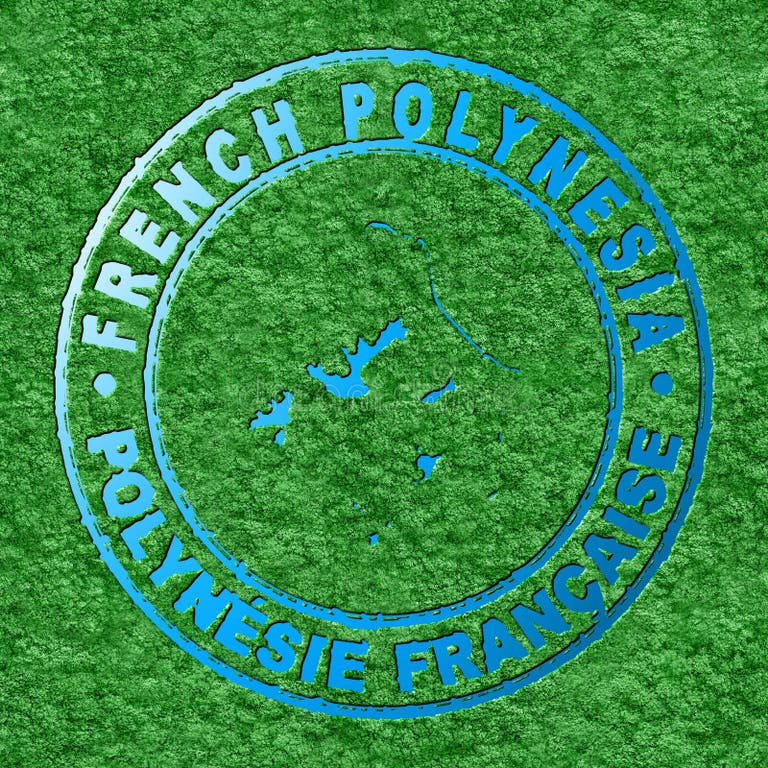 Map of French Polynesia, Forest with Water Map Stock Illustration ...