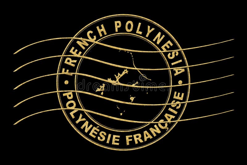 Map of French Polynesia, Postal Passport Stamp, Travel Stamp Stock ...