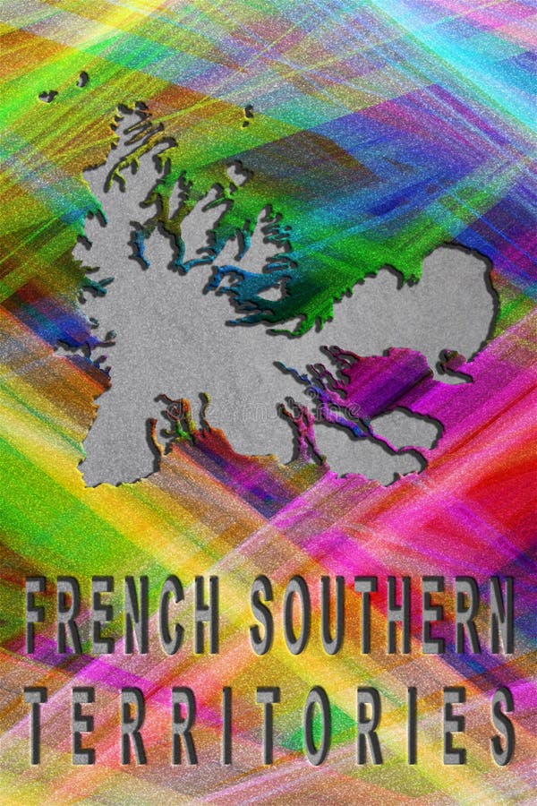 Map of French Southern Territories, Colorful Background Stock ...