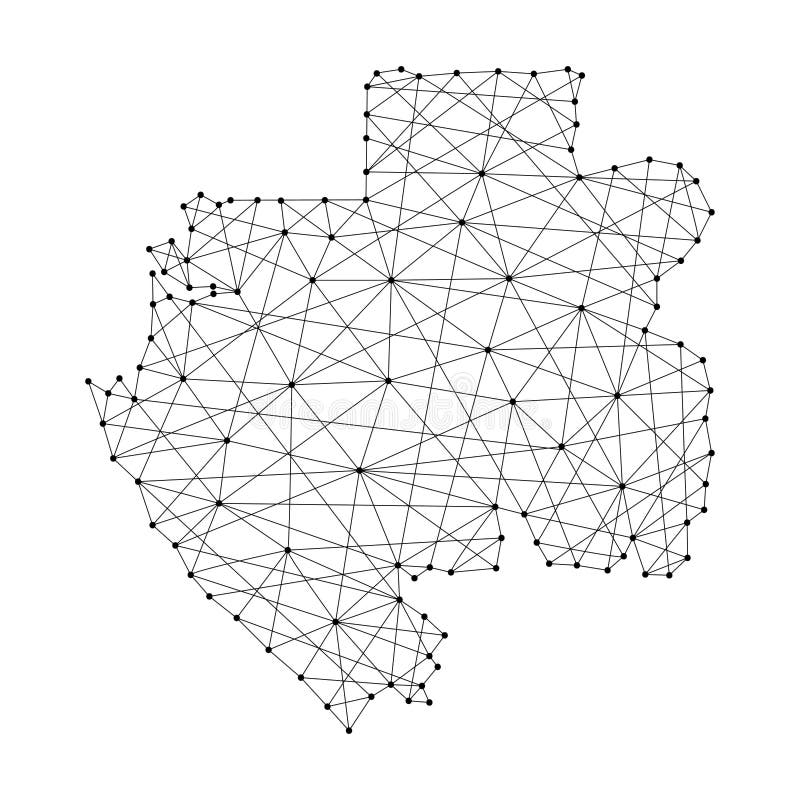 Gabon Map of Black Contour Curves of Illustration Stock Illustration ...