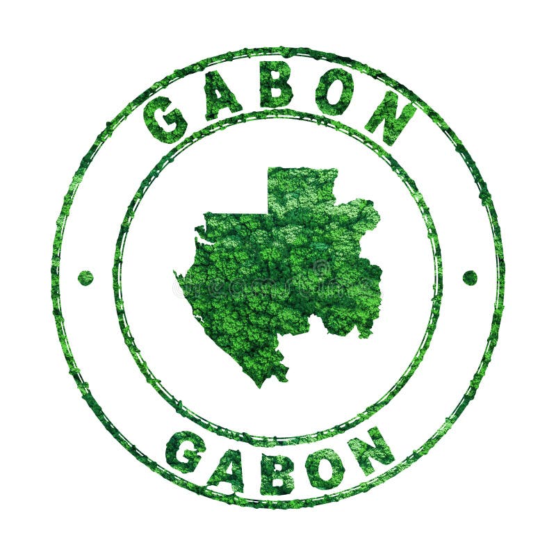 Map of Gabon, Postal Stamp, Sustainable Development, CO2 Emission ...