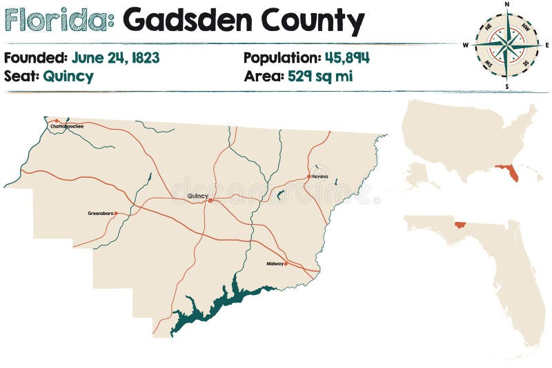 Gadsden County, Florida U.S. County, United States of America,USA, U.S ...