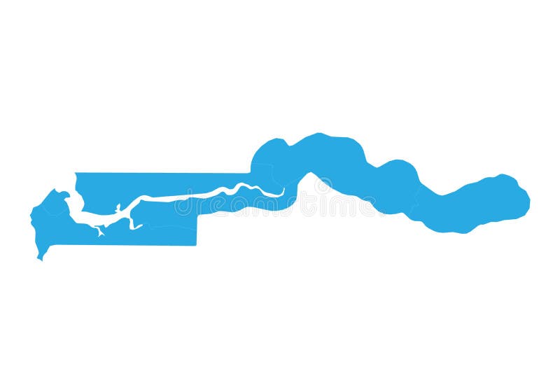 Map Of Gambia High Detailed Vector Map Gambia Stock Vector