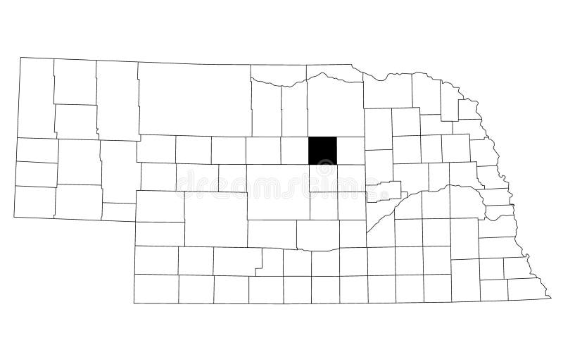 Map of Garfield County in Nebraska State on White Background. Single ...