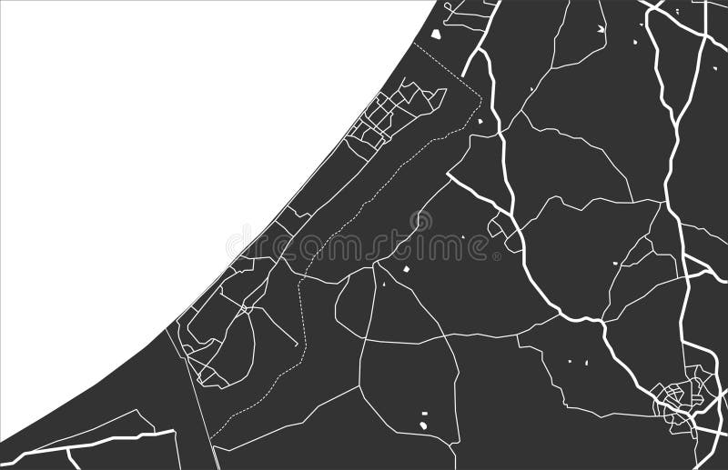 Map of Gaza,Palestine stock vector. Illustration of highway - 300857309