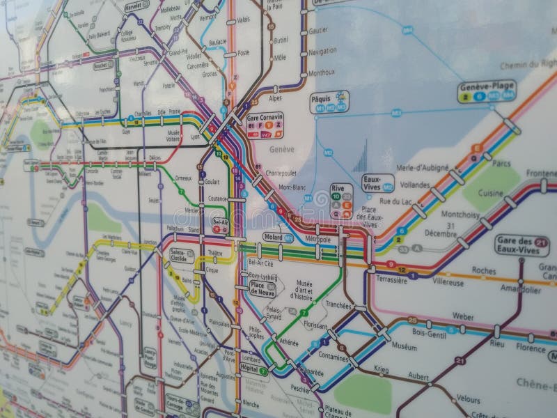 Map of Geneva stock image. Image of route, transit, time - 83771695