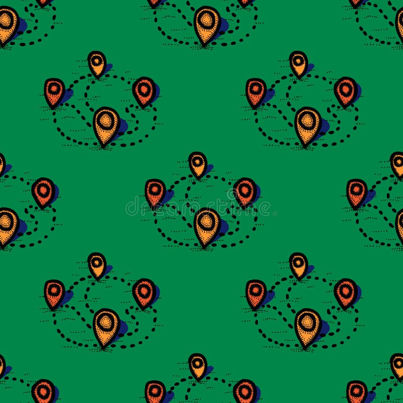 Map Geo Tag Seamless Pattern Stock Vector - Illustration of fabric ...