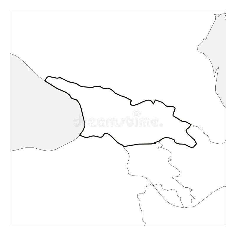 Georgia Map, Black and White Detailed Outline with Regions of the ...