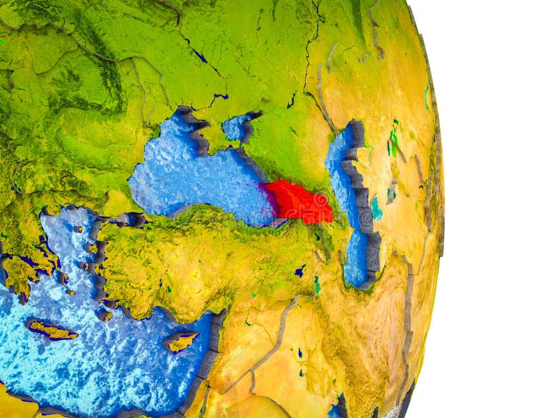 Map of Georgia on 3D Earth stock illustration. Illustration of ...