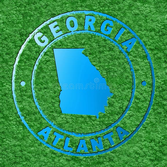 Map of Georgia, Forest with Water Map Stock Illustration - Illustration ...