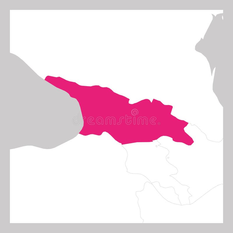 Map of Georgia Pink Highlighted with Neighbor Countries Stock Vector ...