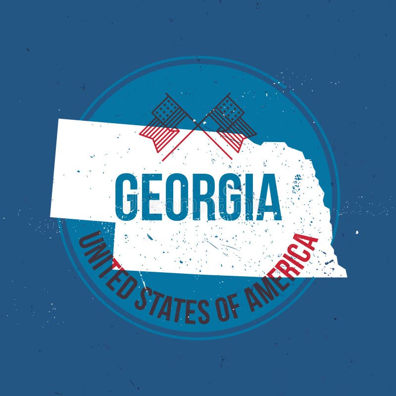 Map of Georgia State Label. Vector Illustration Decorative Design Stock ...