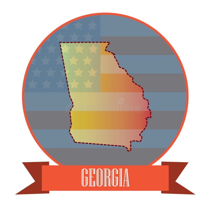 Map of Georgia State. Vector Illustration Decorative Design Stock ...