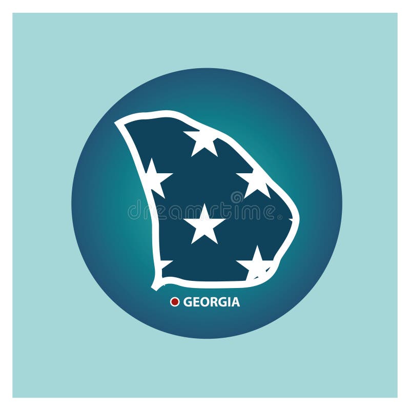 Map of Georgia State. Vector Illustration Decorative Design Stock ...