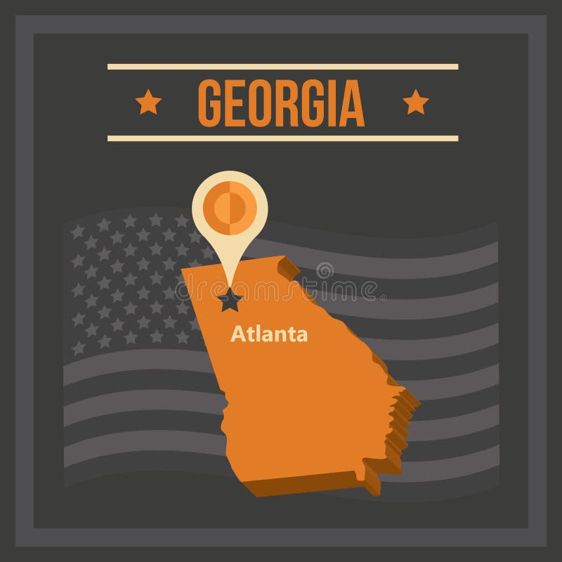 Map of Georgia State. Vector Illustration Decorative Design Stock ...