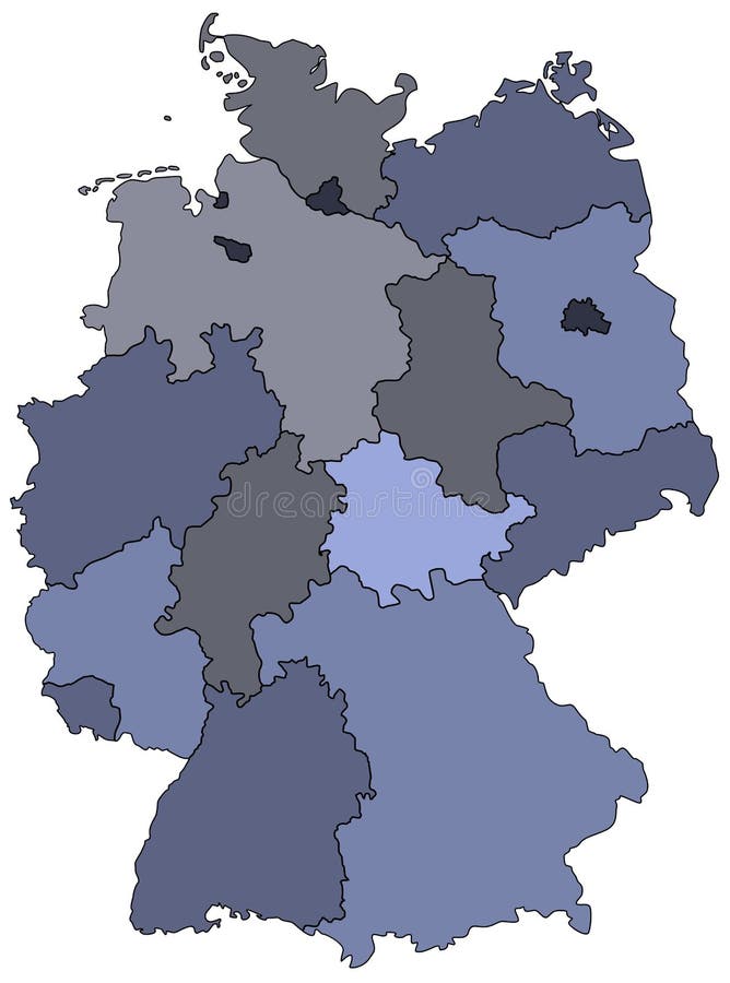 Map Germany stock vector. Illustration of abstract, munich - 16021148