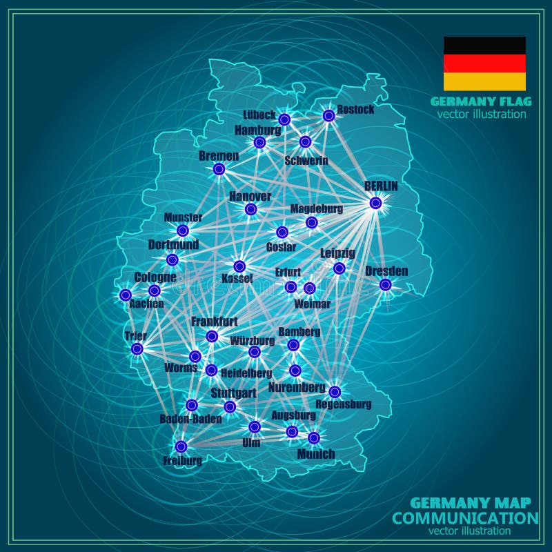 Germany Map Illustration. Vector Stock Vector - Illustration of ...