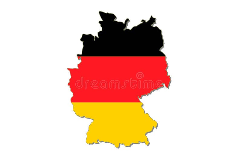 Map of Germany with Color of Flag Stock Vector - Illustration of ...