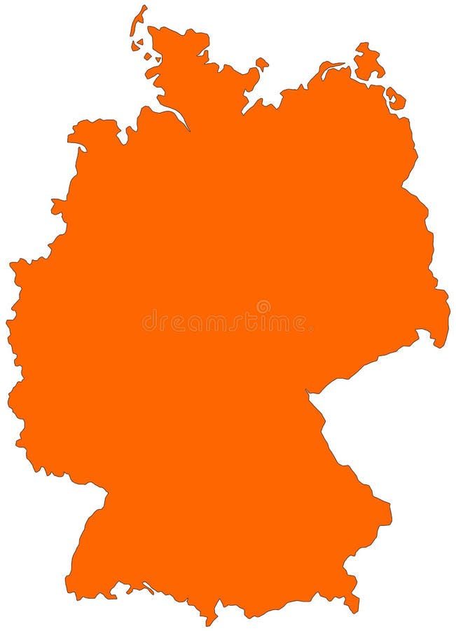 Map of Germany in orange stock illustration. Illustration of culture ...