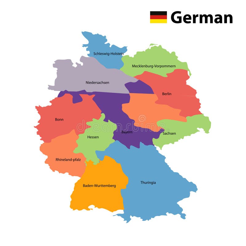 Map of Germany with Flag. 3d Map of Germany Stock Vector - Illustration ...