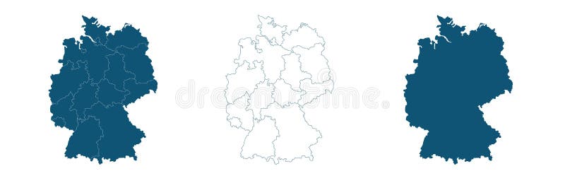 Map of the Germany in Gray on a White Background Stock Vector ...
