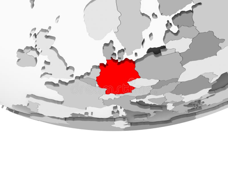 Germany on Globe with Watery Seas Stock Illustration - Illustration of ...