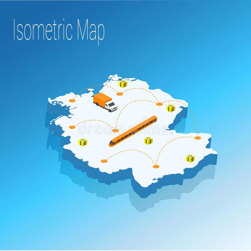 Map Germany Isometric Concept. Stock Vector - Illustration of ...