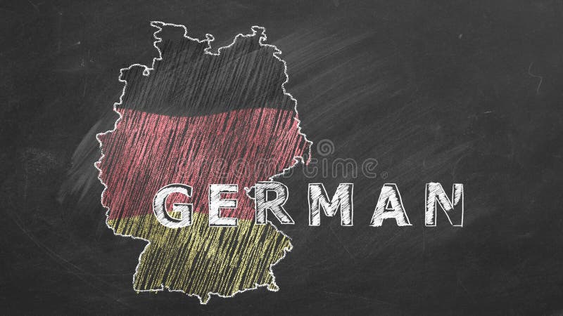 Germany Hand Drawn Cartoon Animated Map with Flag. Isolated Background ...
