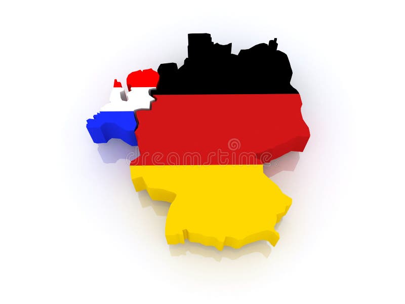 Map of Germany and the Netherlands. Stock Illustration - Illustration ...