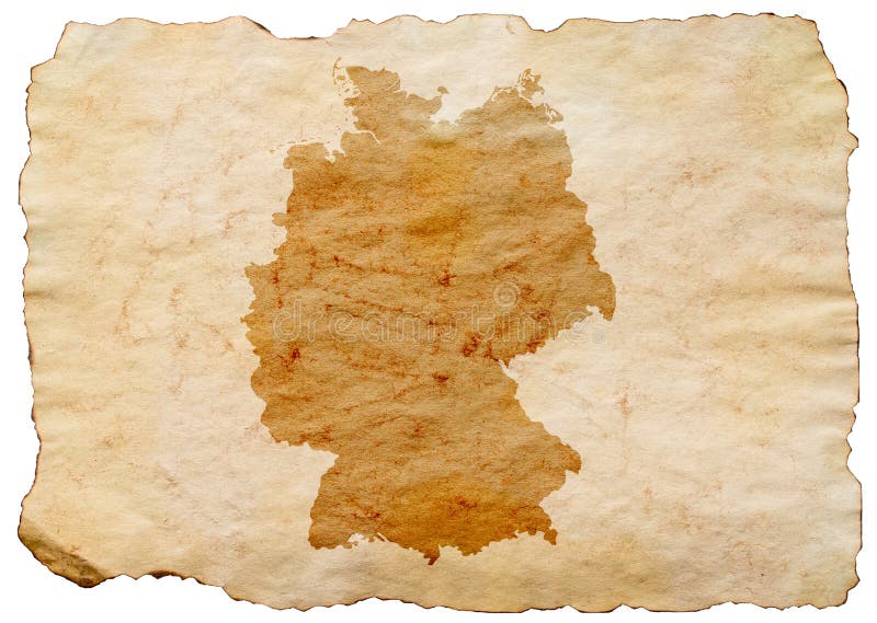 Map of Germany on Old Grunge Brown Paper Stock Image - Image of ...