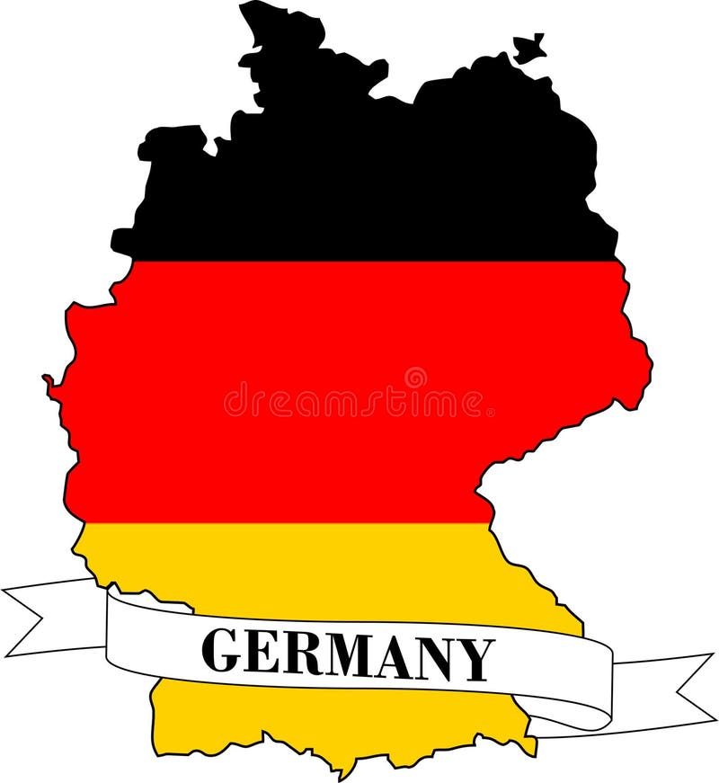 The Map of Germany Overlaid by the Flag of Germany Stock Vector ...