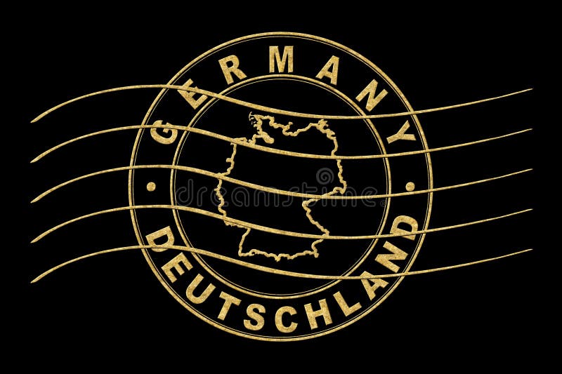 Map of Germany, Postal Passport Stamp, Travel Stamp Stock Illustration ...
