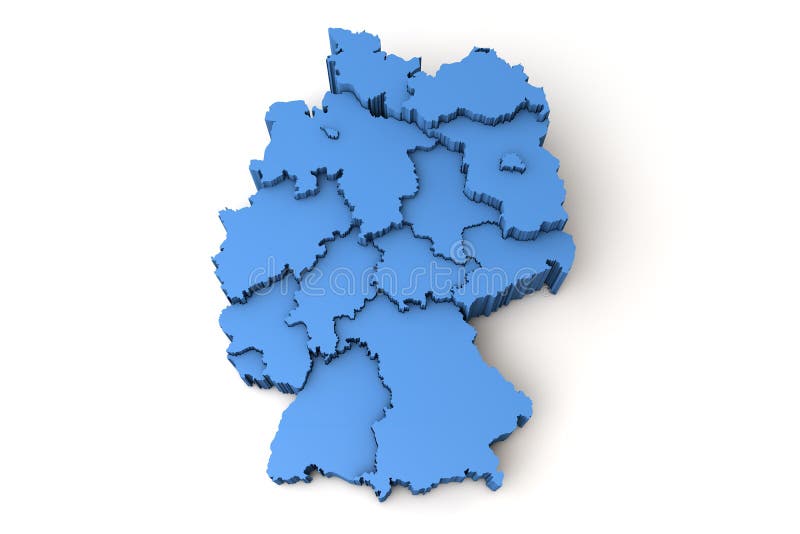 Germany Map Showing Country Highlighted in Green Color with Rest of ...