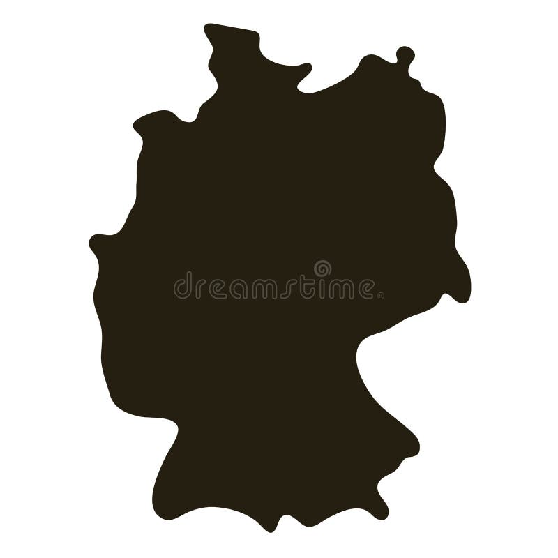 Germany - Solid Black Outline Border Map of Country Area. Simple Flat ...