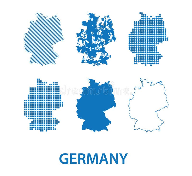 Map of Germany - Vector Set of Silhouettes in Different Patterns Stock ...