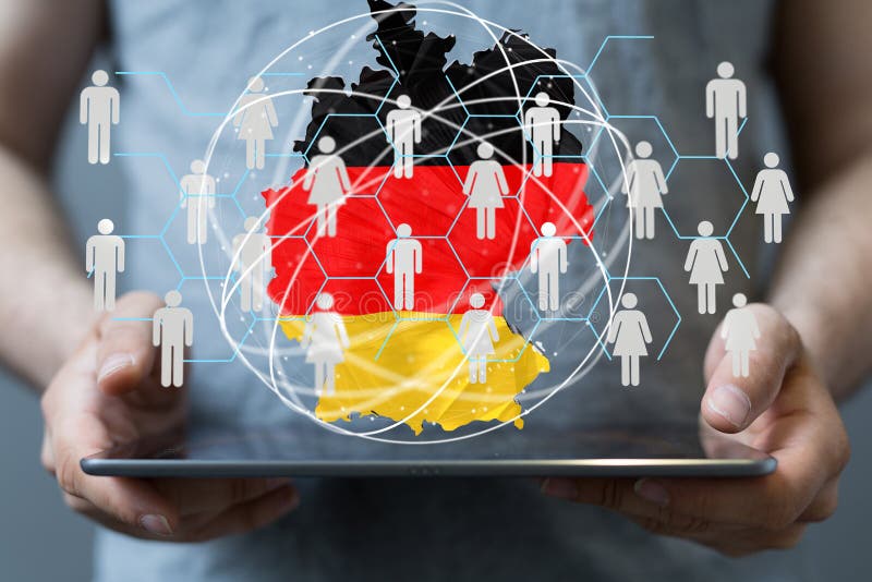 Map of Germany. Wire Frame 3D Mesh Stock Image - Image of flag ...