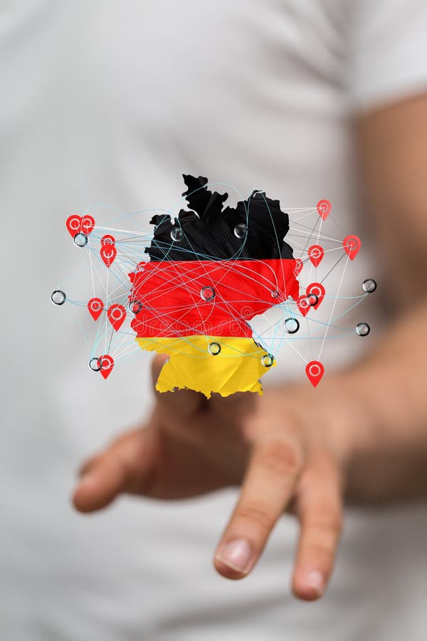 Map of Germany. Wire Frame 3D Mesh Stock Photo - Image of germany ...