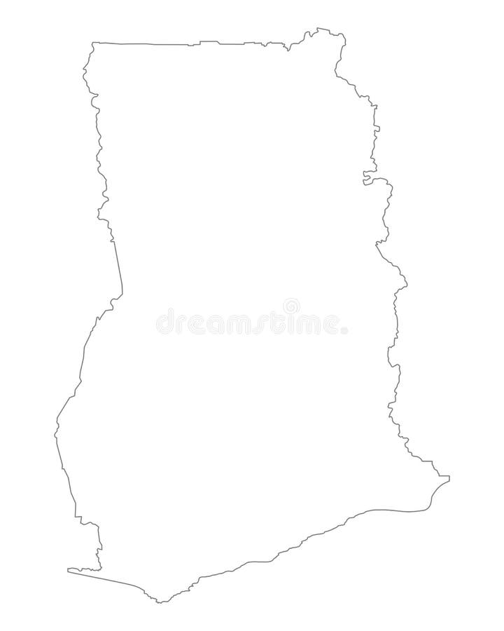 Map of Ghana stock vector. Illustration of white, vector - 99047186