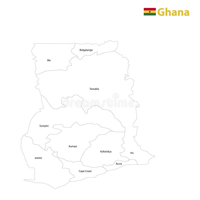 Map of Ghana with Flag. 3d Map of Ghana. Printable Vector Map of Ghana.Detailed Ghana Map Stock ...