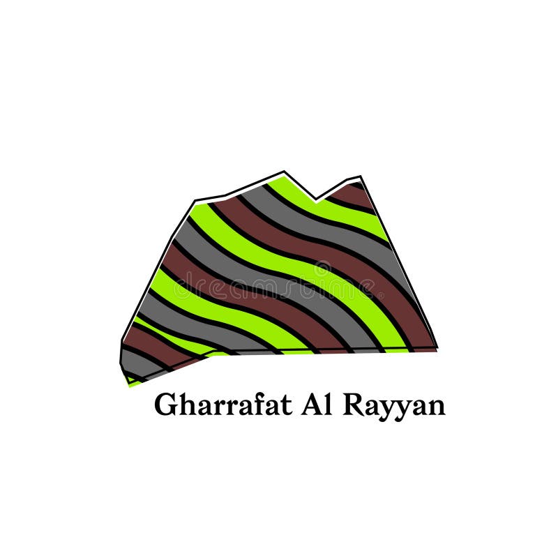 Map of Gharrafat Al Rayyan Vector Design Template, National Borders and ...